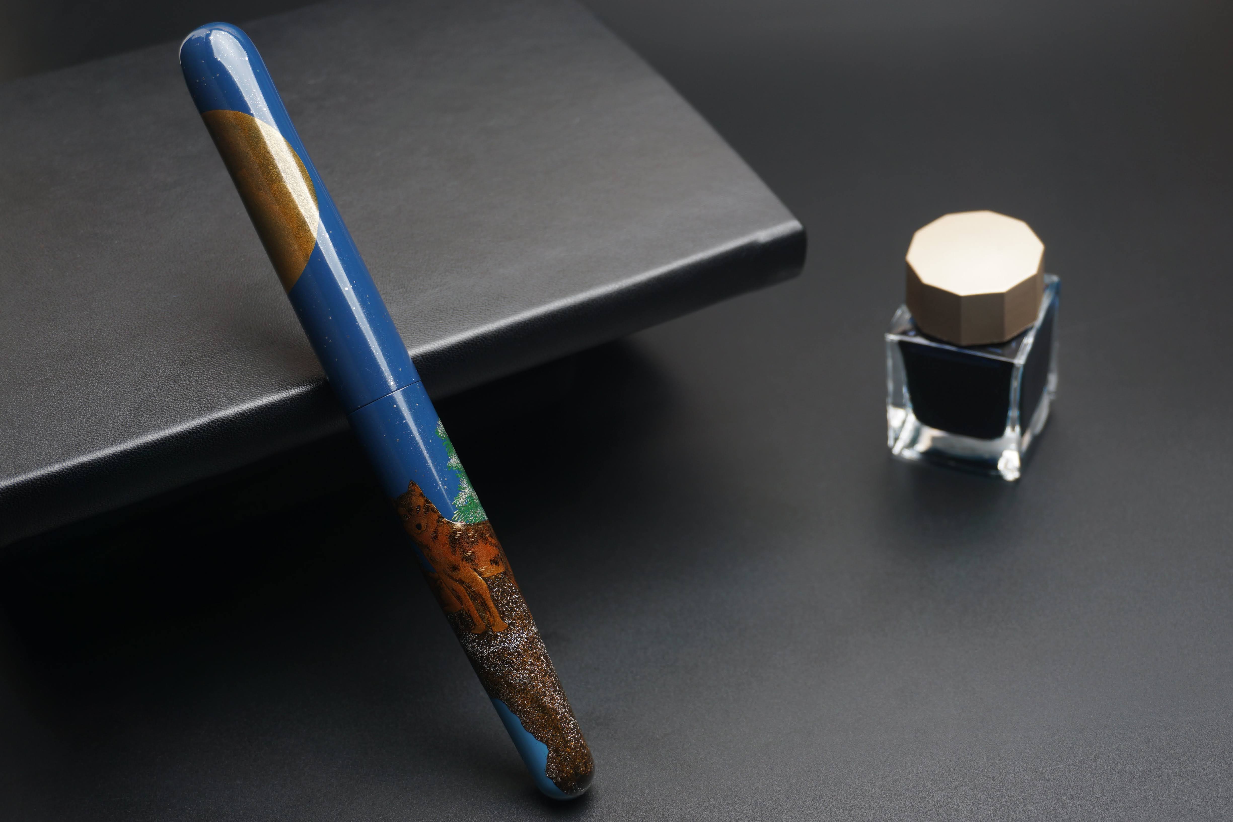 ShiZen Two Japanese Wolves on M5 Fountain Pen – UrushiPen